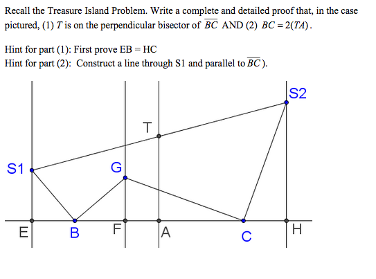 Solved Recall the Treasure Island Problem. Write a complete | Chegg.com