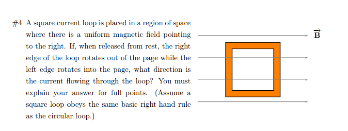 Solved A square current loop is placed in a region of space | Chegg.com