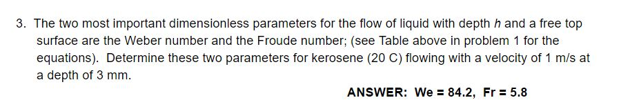 Solved 3. The two most important dimensionless parameters | Chegg.com