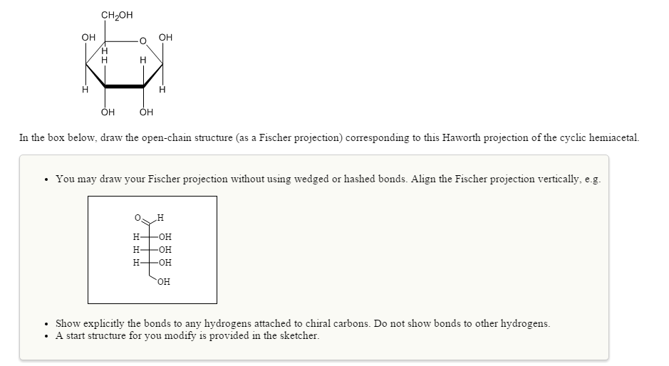 Solved In the box below, draw the open-chain structure (as | Chegg.com