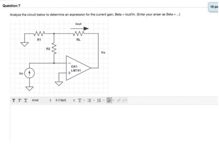 Solved Analyze the circuit below to determine an expression | Chegg.com