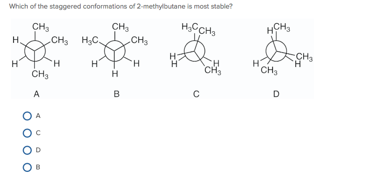 Solved Which of the staggered conformations of | Chegg.com