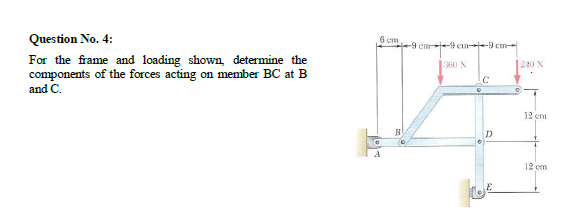 Solved For the frame and loading shown, determine the | Chegg.com