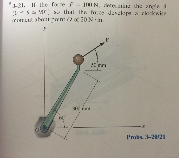 Solved If the force F = 100 N, determine the angle theta(0 Solved If the force F = 100 N, determine the angle theta(0