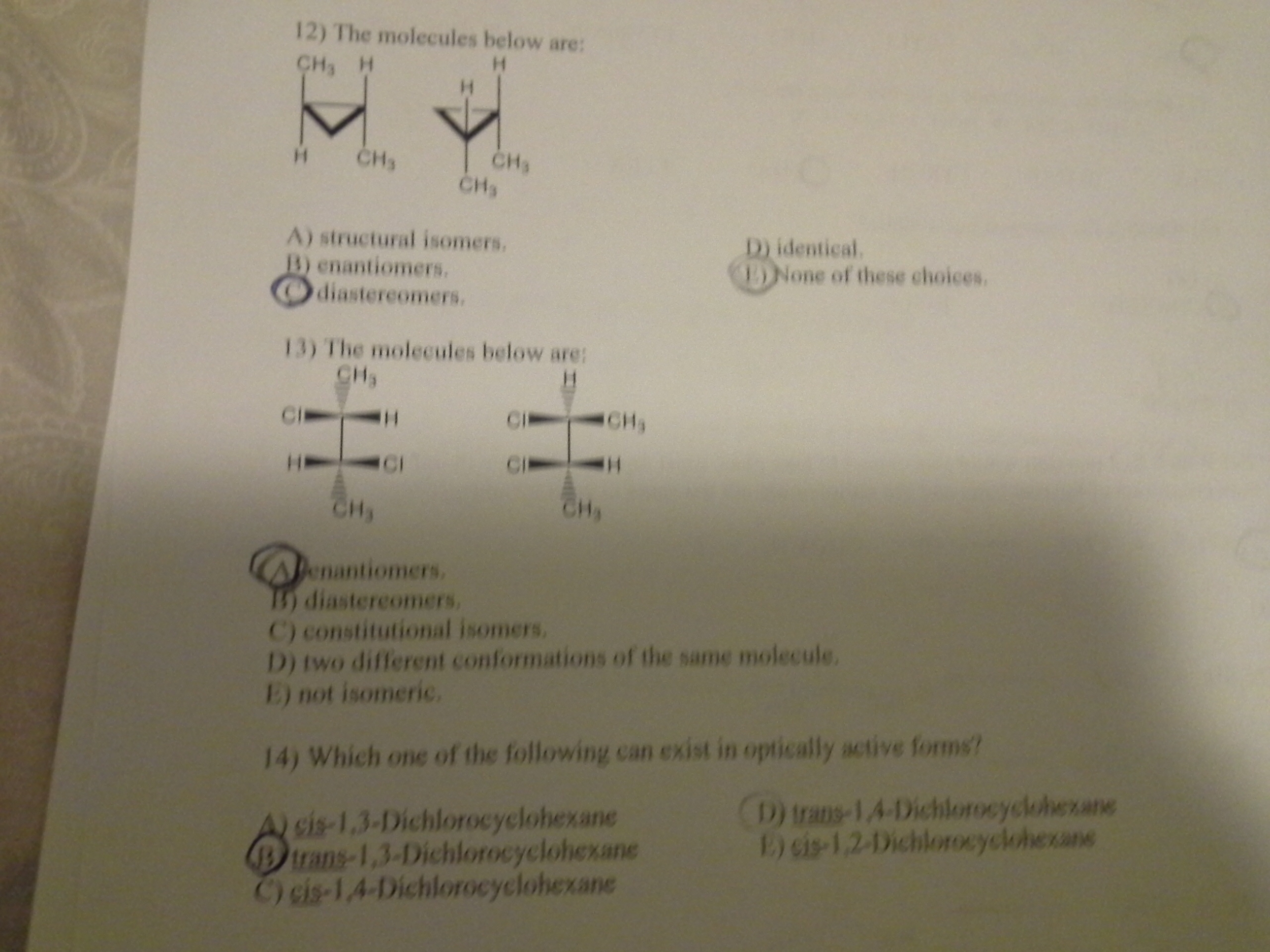 Solved The molecules below are: structural isomers, | Chegg.com
