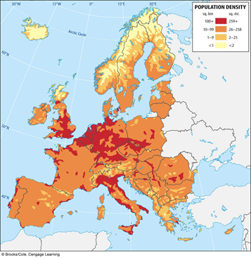 Population Density Map Europe