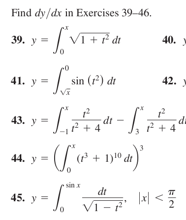Solved Find dy/dx y = integral^x_0 Squareroot 1 + t^2 dt y | Chegg.com