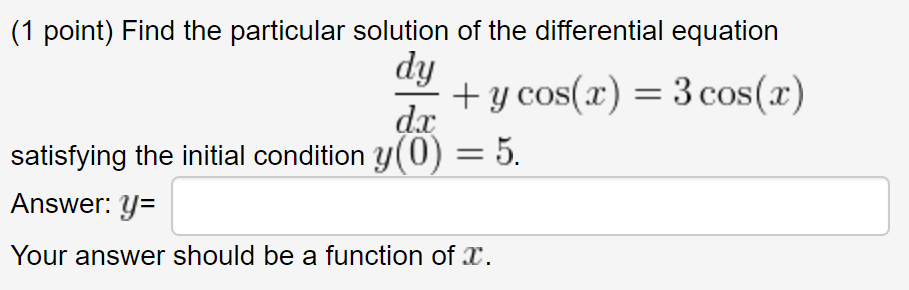 Solved Find the particular solution of the differential | Chegg.com