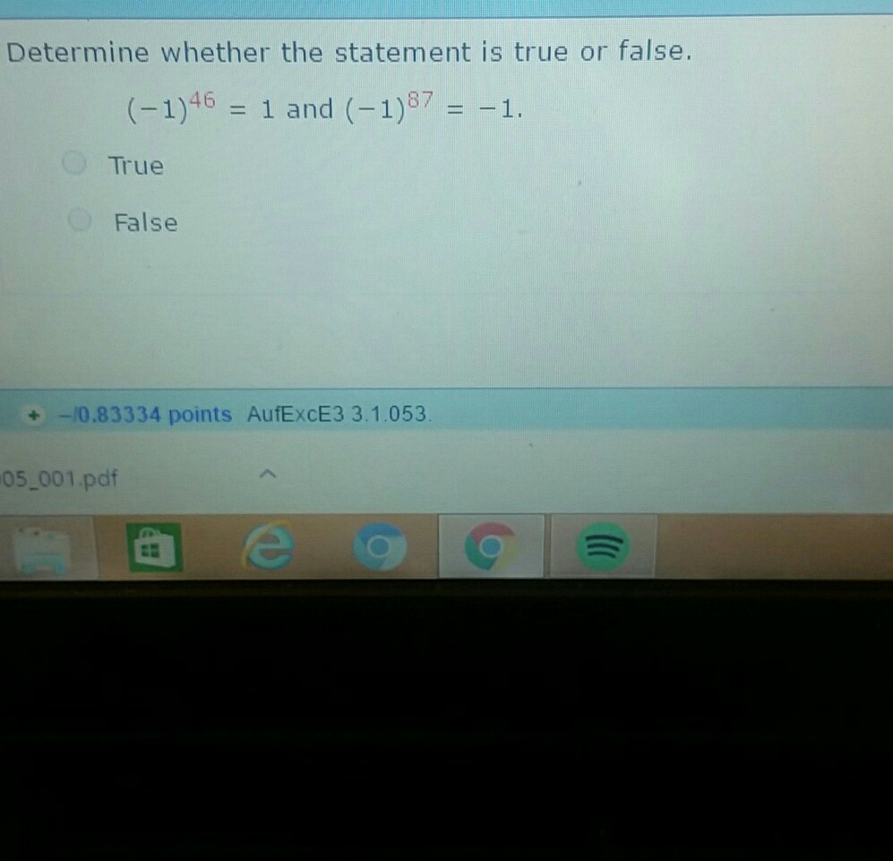 Solved Determine whether the statement is true or false. | Chegg.com