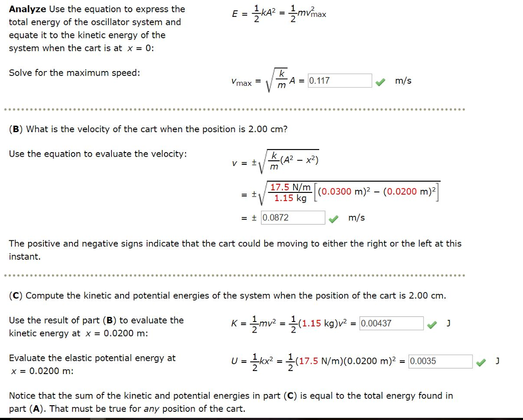 Solved Example 15.3oscilations on a Horizontal sur | Chegg.com