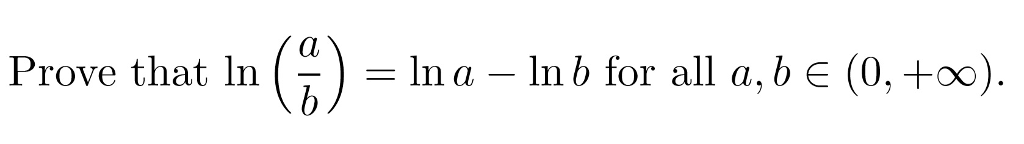 Solved Prove that ln ln a ln b for all a, b E (0, +oo) | Chegg.com