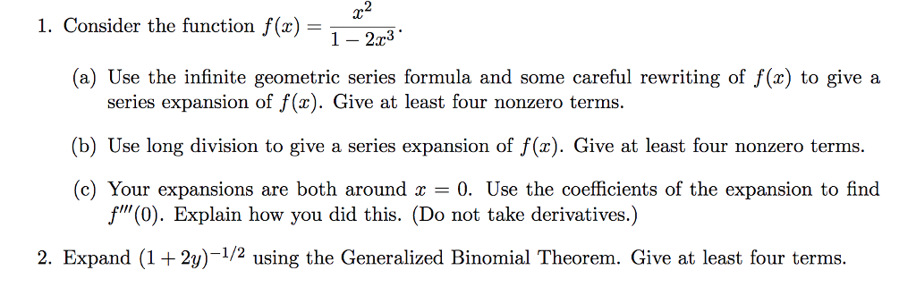 Solved r2 1. Consider the function f(x)-- 1-2c3 (a) Use the | Chegg.com