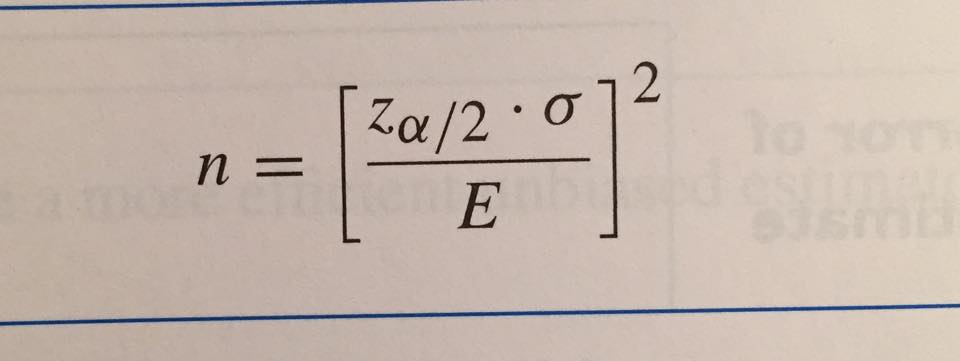 Solved n=[Z alpha/2.sigma/E]^2 | Chegg.com
