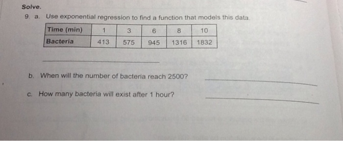 Solved Use exponential regression to find a function that | Chegg.com