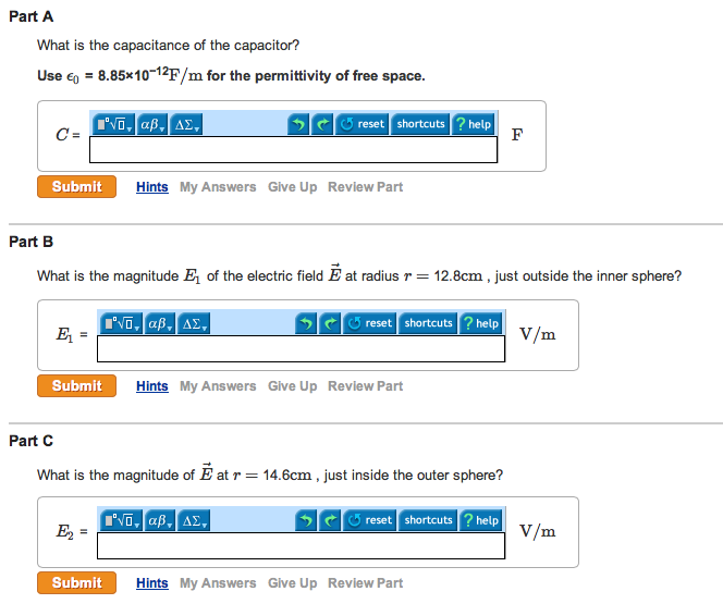 Solved A spherical capacitor is formed from two concentric | Chegg.com