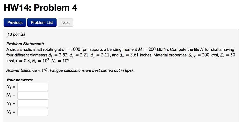 Solved Hw14 Problem 4 Previous Problem List Next 10