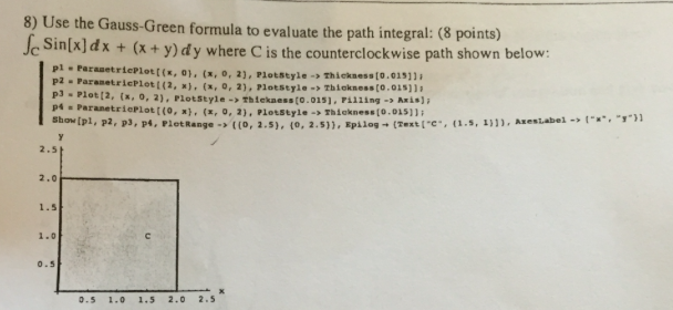 Solved Use the Gauss-Green formula to evaluate the path | Chegg.com