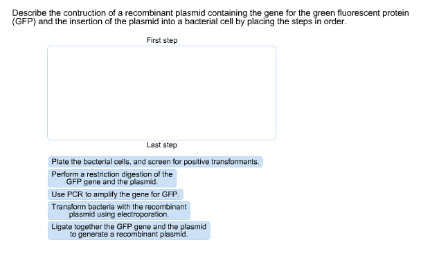 Solved Describe the contruction of a recombinant plasmid | Chegg.com