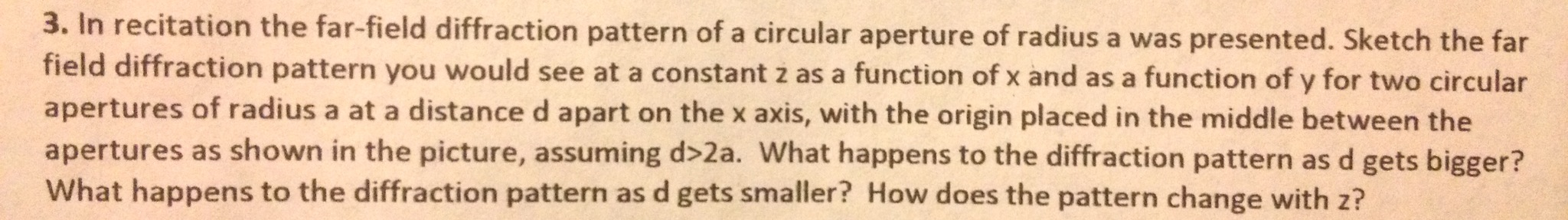 Solved In Recitation The Far Field Diffraction Pattern Of A
