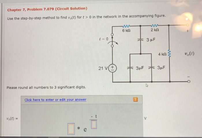 Solved Use the step-by-step method to find v_0(t) for t > 0 | Chegg.com