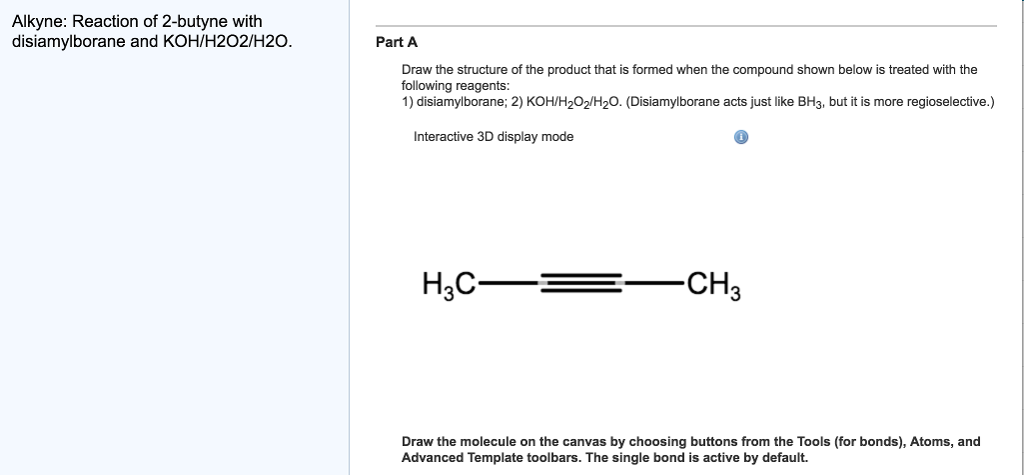Solved Alkyne: Reaction of 2-butyne with disiamylborane and | Chegg.com