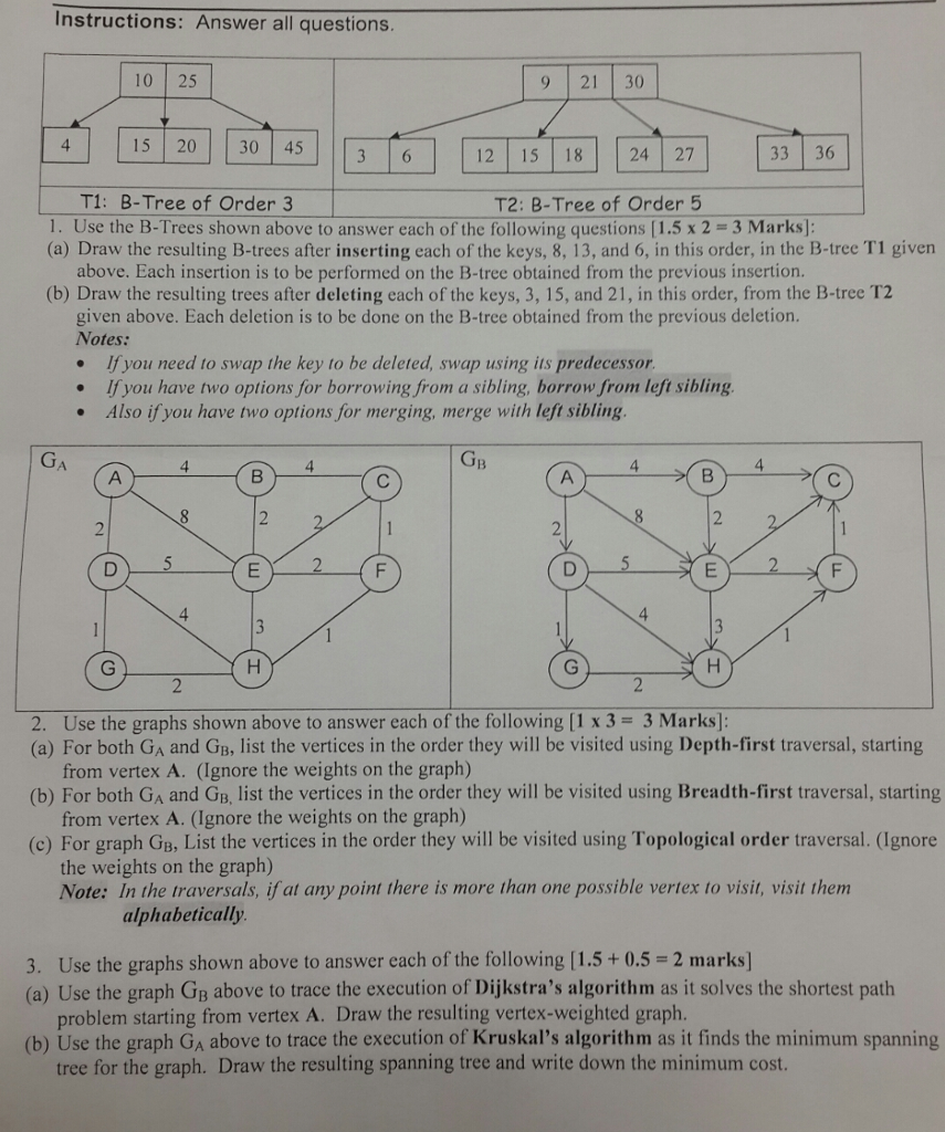 Solved Instructions: Answer all questions 10 25 9 21 30 15 | Chegg.com