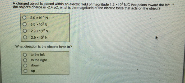 Solved A charged object is placed within an electric field | Chegg.com