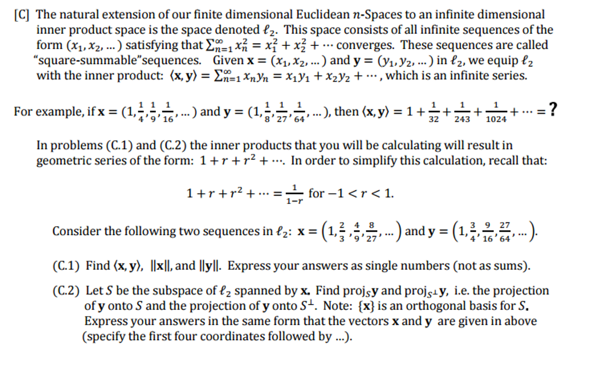 Solved Calculate the inner products of C1 and C2 | Chegg.com