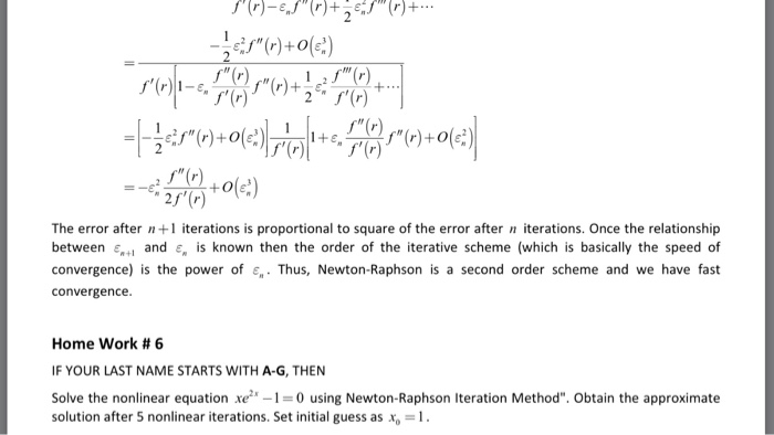Solved The Error After N 1 Iterations Is Proportional To