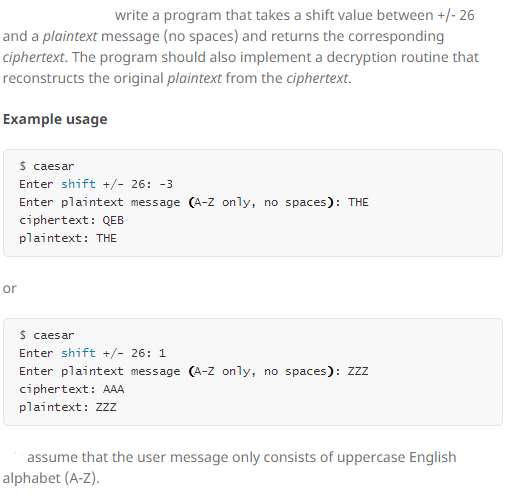 Solved Write a program that takes a shift value between +/- | Chegg.com