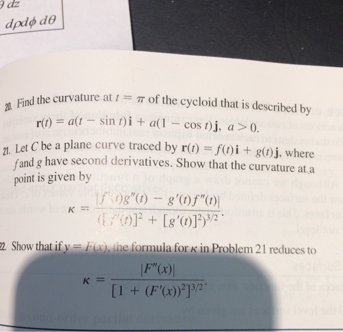 Solved Find the curvature at t= pi of the cycloid that is | Chegg.com