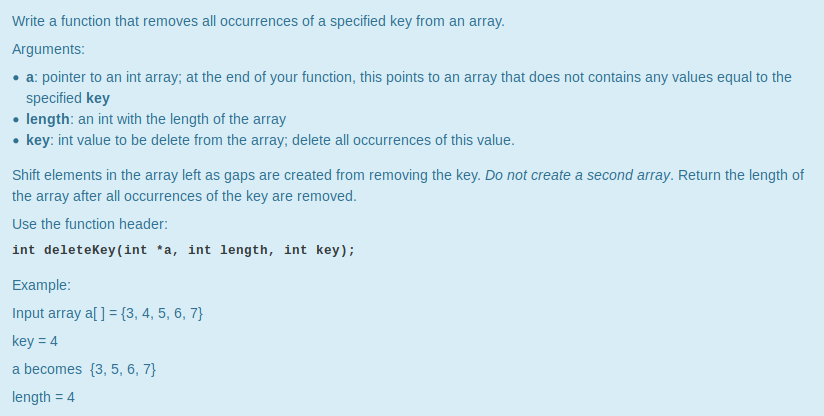Solved Write a function that removes all occurrences of a | Chegg.com