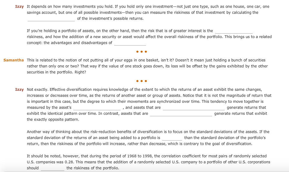 Solved 1. Basic concepts - Risk and return Aa Aa Professor | Chegg.com