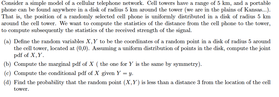 Consider a simple model of a cellular telephone | Chegg.com