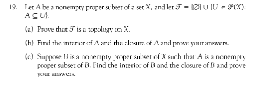 Solved Let A be a nonempty proper subset of a set X, and let | Chegg.com