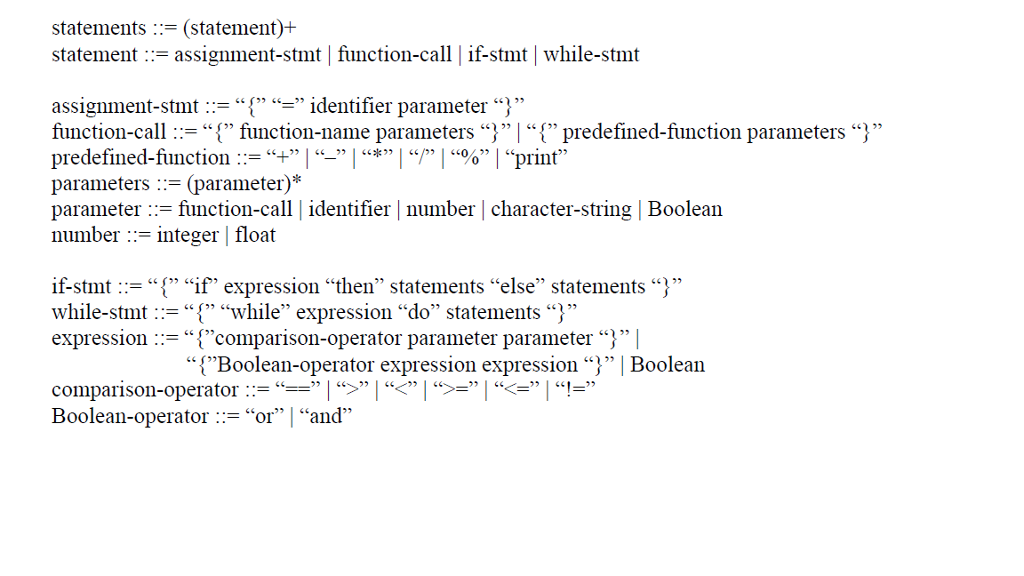 CS 4110 Compiler Design Project Phase 1. Lexical | Chegg.com