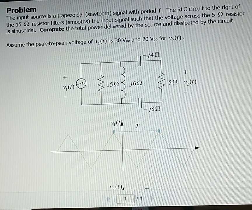 Solved Problenm The input source is a trapezoidal (sawtooth) | Chegg.com