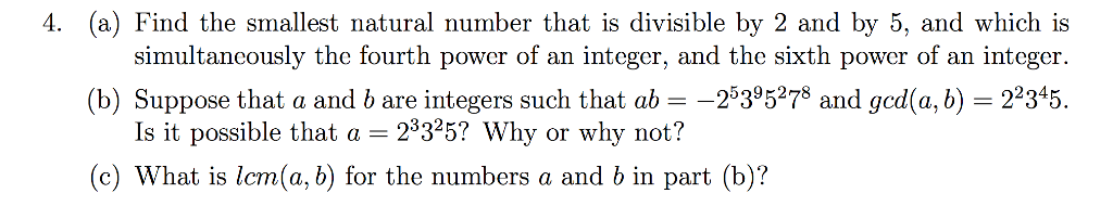Solved (a) Find the smallest natural number that is | Chegg.com