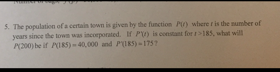 Solved The population of a certain town is given by the | Chegg.com