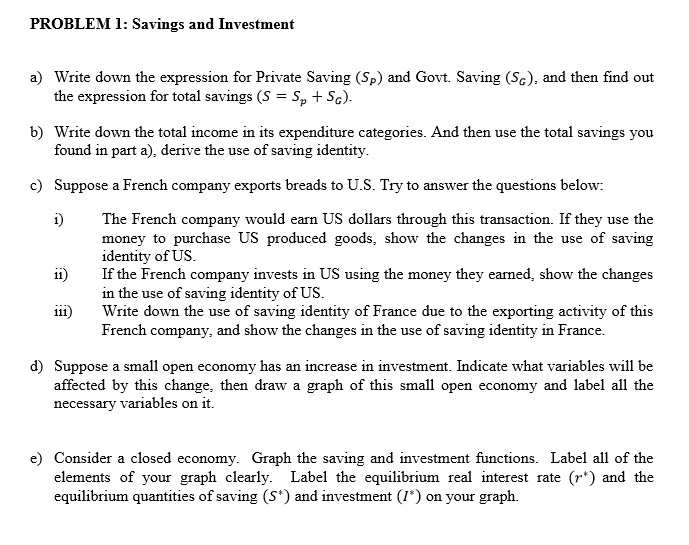 Solved a) Write down the expression for Private Saving (S_P) | Chegg.com