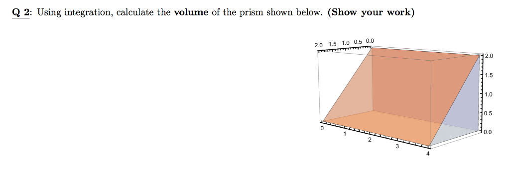 Solved Using integration, calculate the volume of the prism | Chegg.com