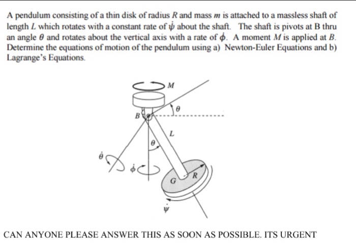Solved A pendulum consisting of a thin disk of radius R and | Chegg.com
