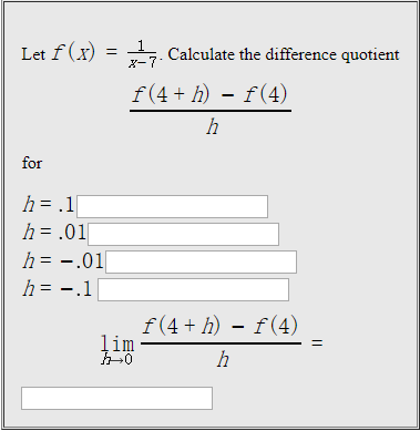 Solved Let f(x)Calculate the difference quotient f(4+h)-f(4) | Chegg.com