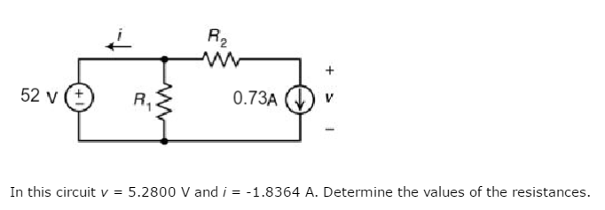 Solved In this circuit v = 5.2800 V and i = 1.8364 A. | Chegg.com