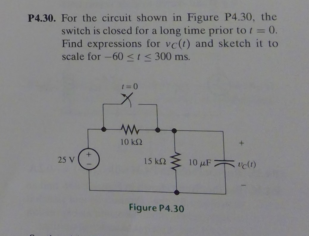 Solved P4.30. For the circuit shown in Figure P4.30, the | Chegg.com