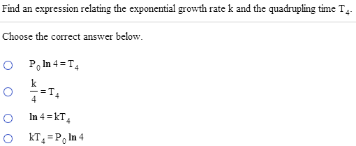 Solved Find an expression relating the exponential growth | Chegg.com