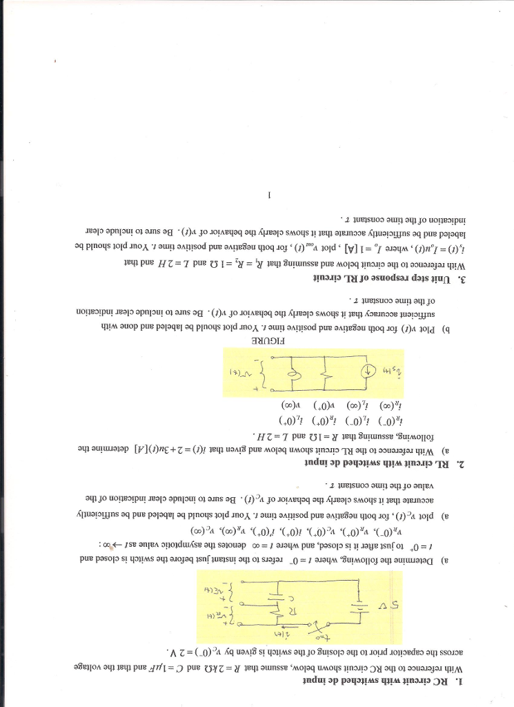 RC circuit with switched dc input With reference to | Chegg.com