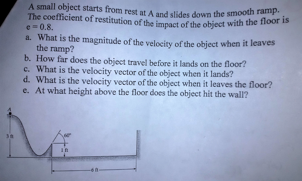 Solved A small object starts from rest at A and slides down | Chegg.com
