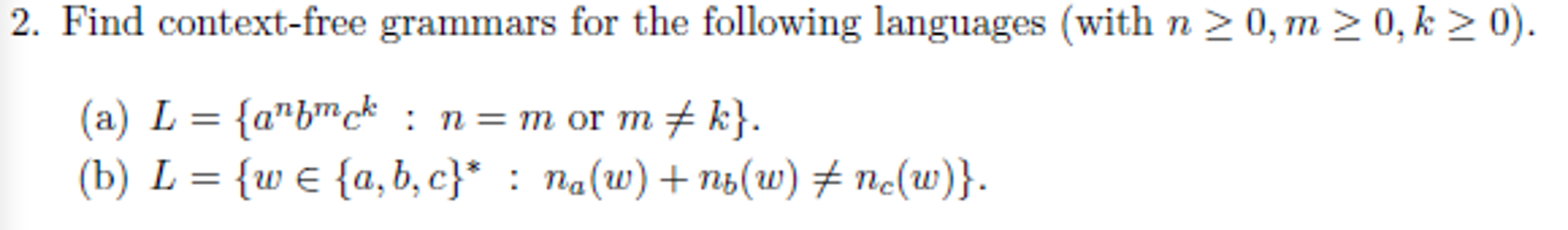 Find context-free grammars for the following | Chegg.com