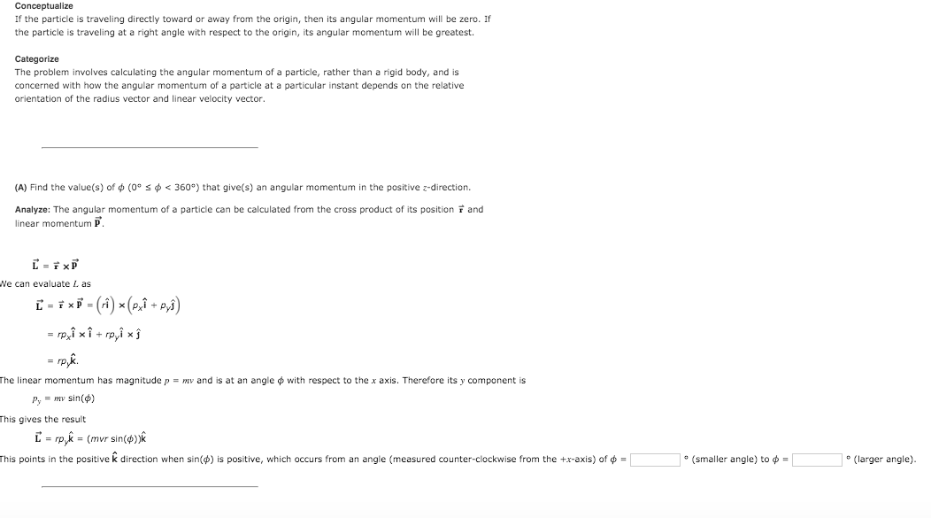 Solved Vector Direction of Angular Momentum Instructions: | Chegg.com